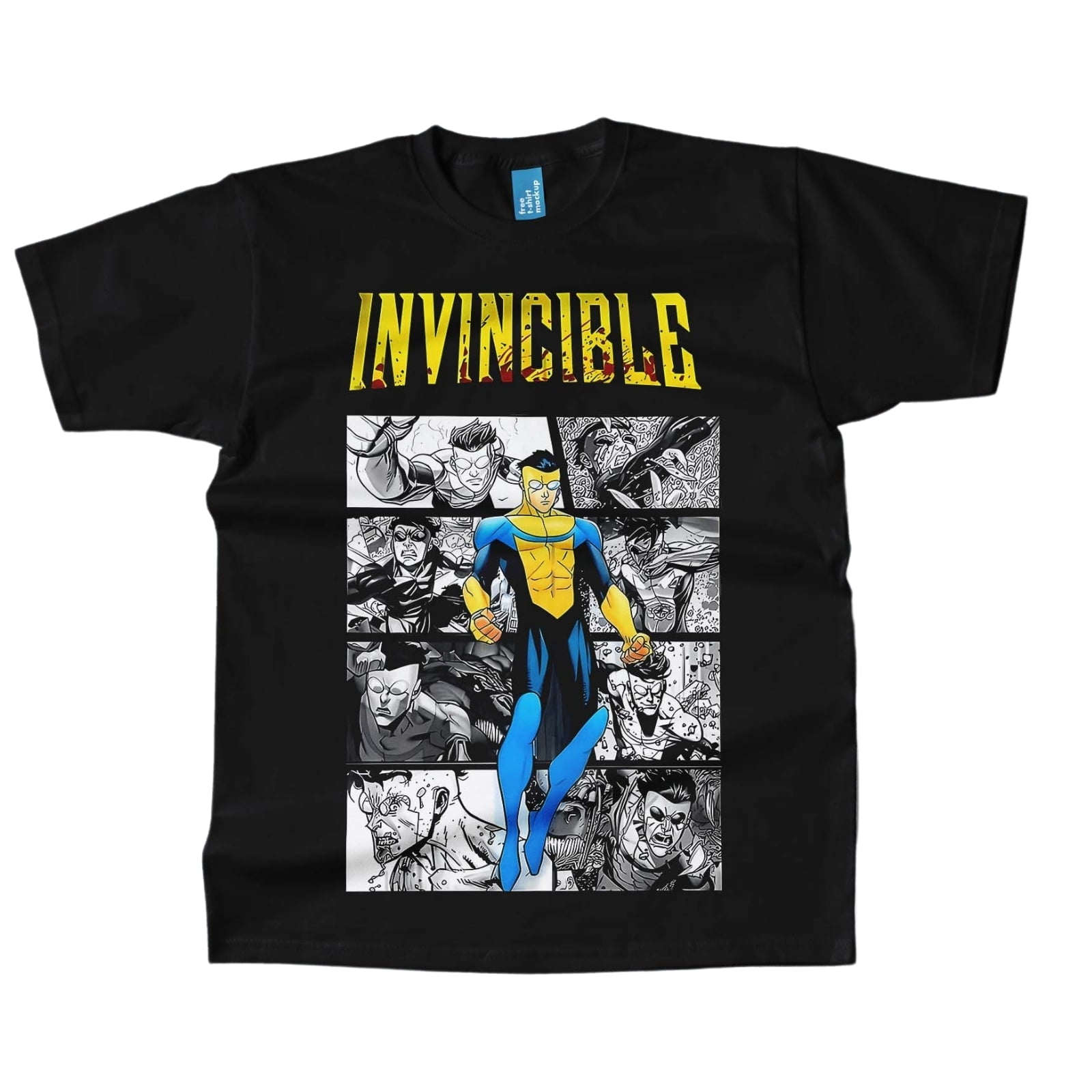 Invincible Superhero Graphic Tee, Unisex Comic Book Shirt, Animation Panel Design, Streetwear ...