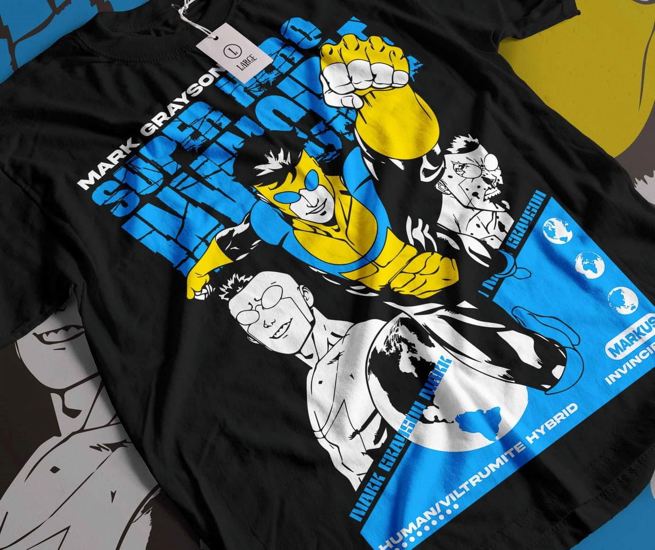 Invincible T-shirt, Super Hero Comic Book Shirt,Black color,size L ...