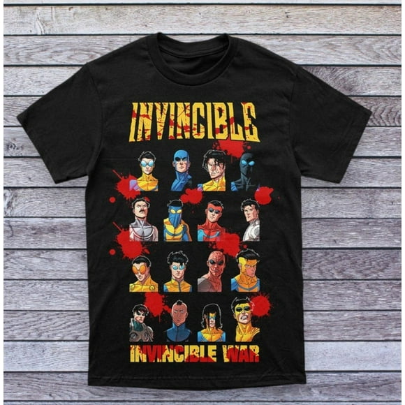 Invincible Black Mens Graphic Tees