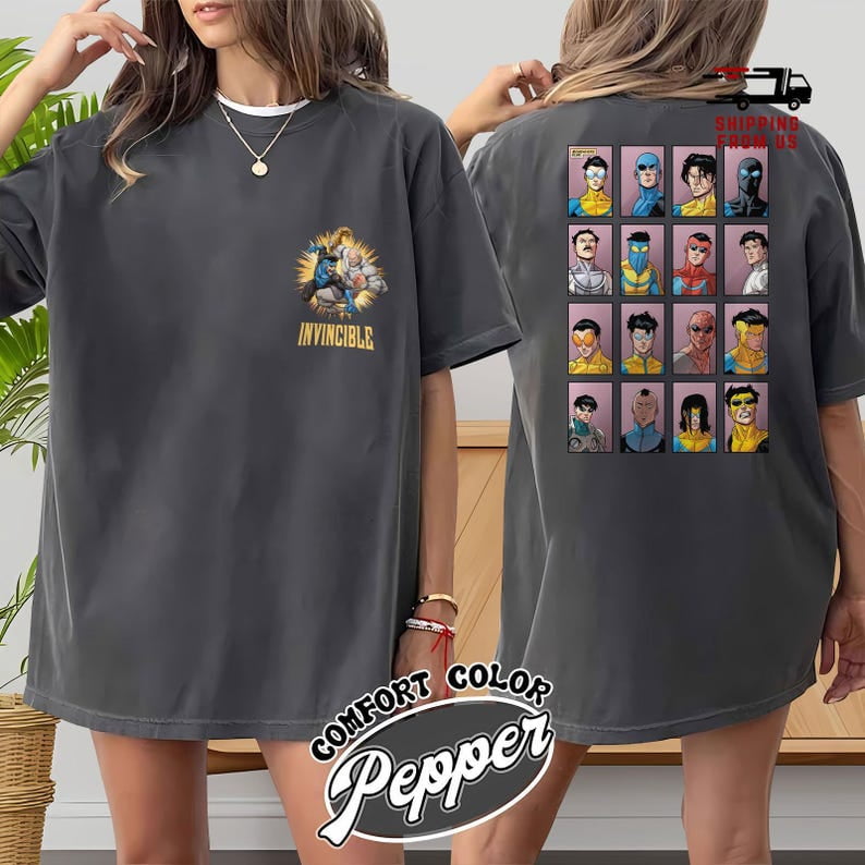 Invincible vs Conquest Graphic Tee Unisex Superhero Shirt, Perfect Gift for Comic Book Fans and ...