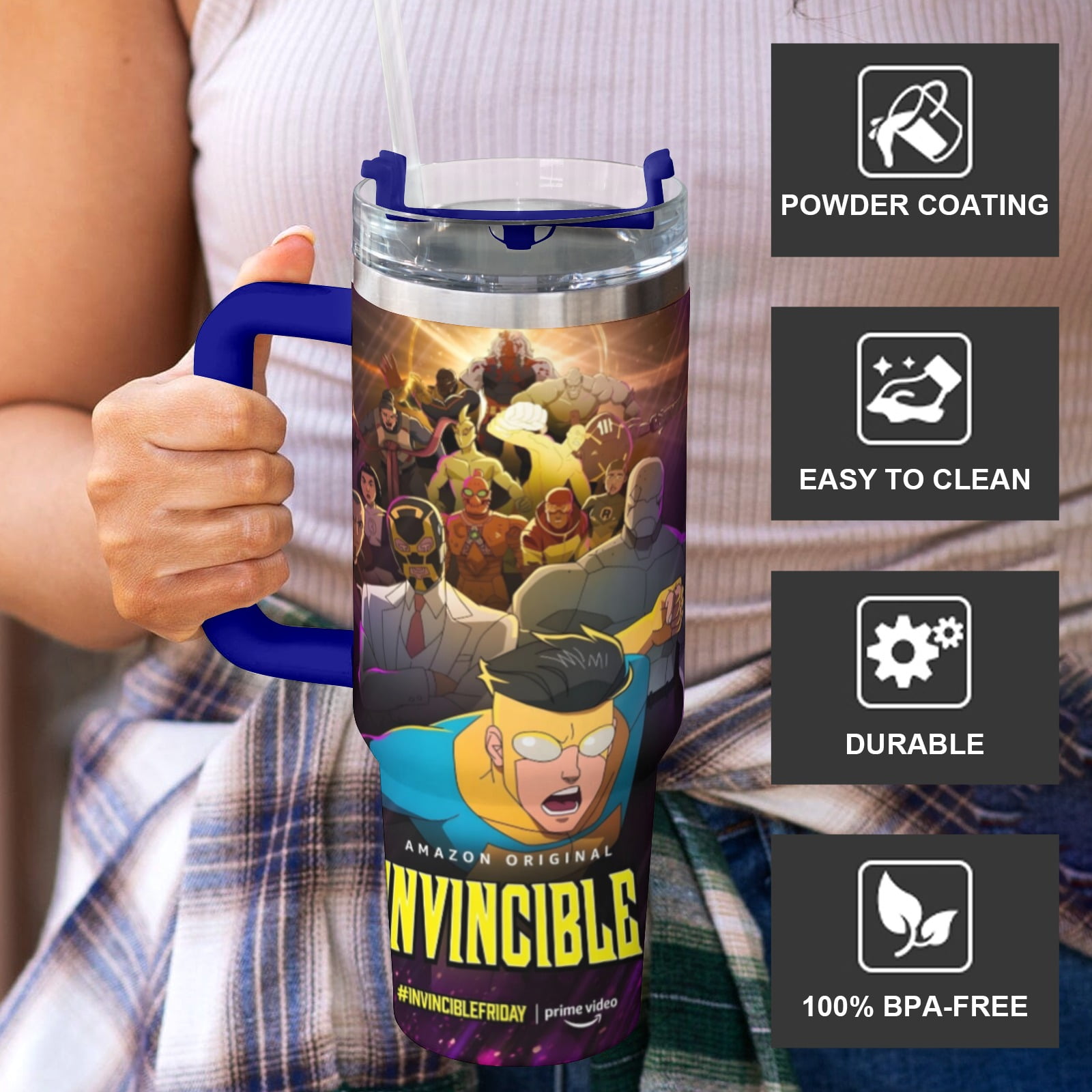InvincibleS Large capacity car cup has an iconic print, is durable with ...