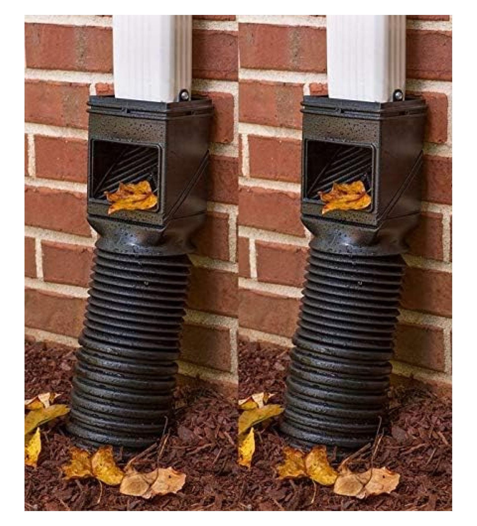 InvisaFlow Downspout Strainer Filter 4-Pack - Black Gutter Guards for ...