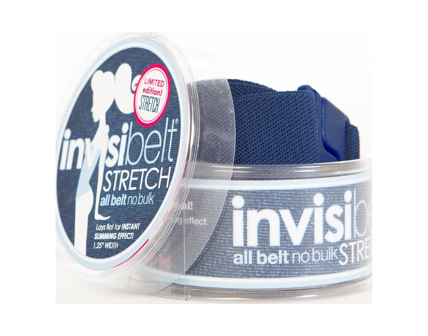 Invisibelt Thin Stretchy Waist Denim Blue Belt - Women's Lay Flat ...