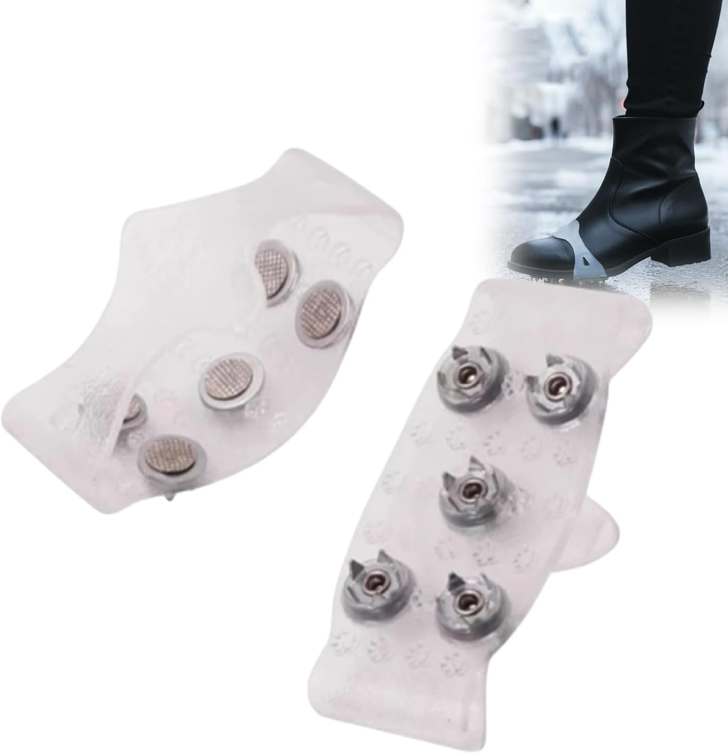 Invisible Anti-Slip Ice Claws, Universal 5-Tooth Ice Cleats for Shoes ...