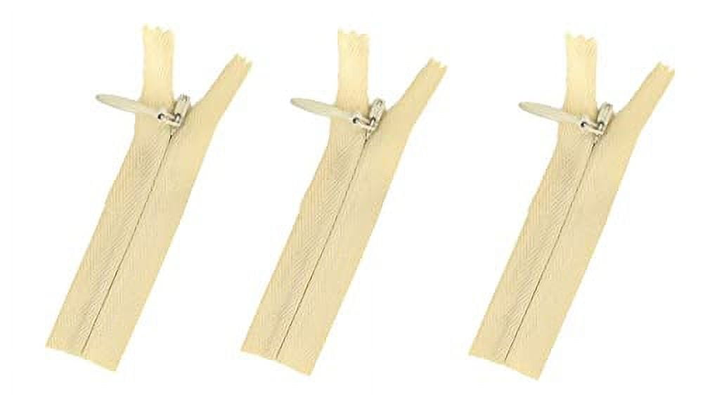 Invisible (Conceal) YKK Zippers - Perfect for Clothes, Crafts & Sewing Projects - Color: Light ...