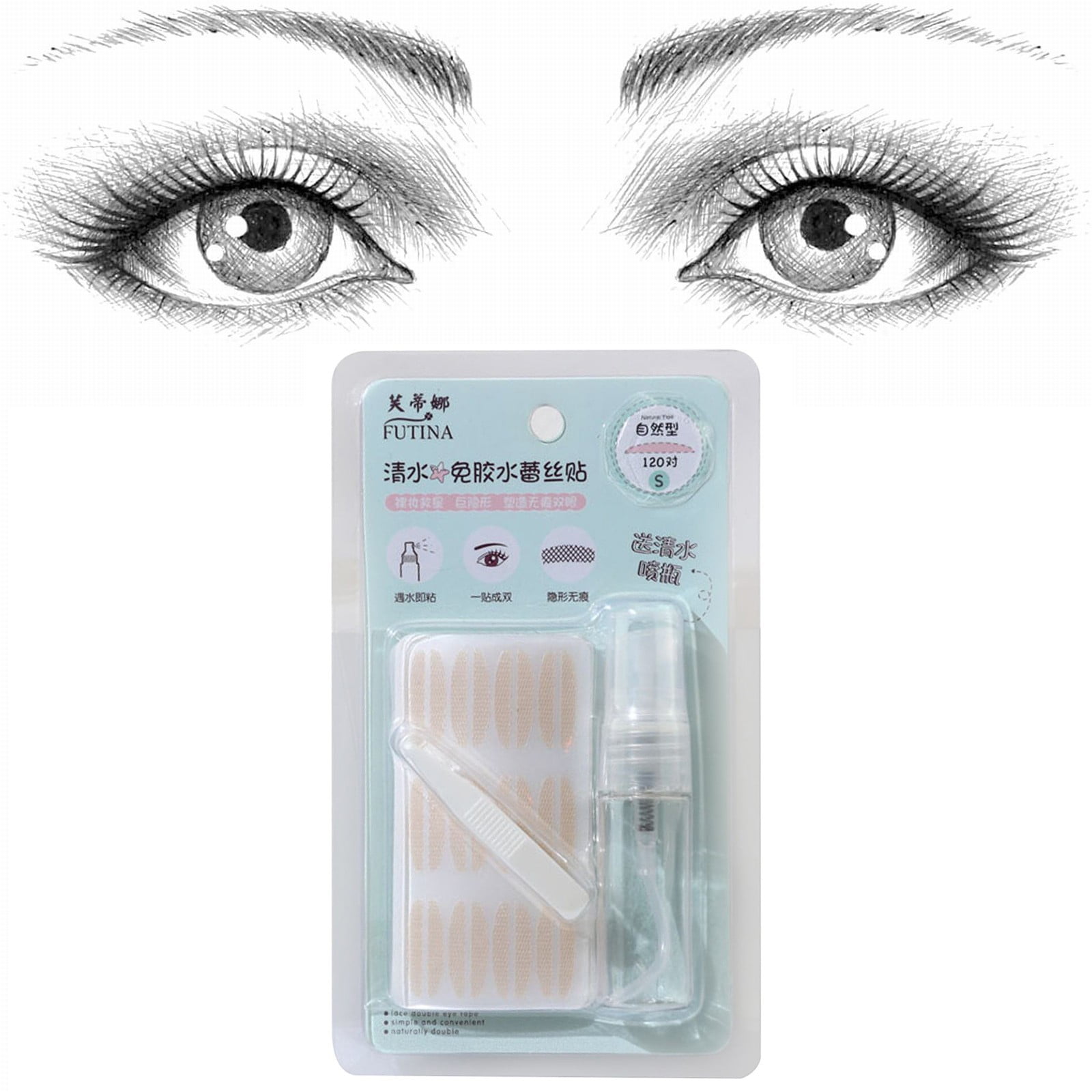 Invisible Double Eyelid Stickers - 120 Pieces Natural Fiber Tape ...