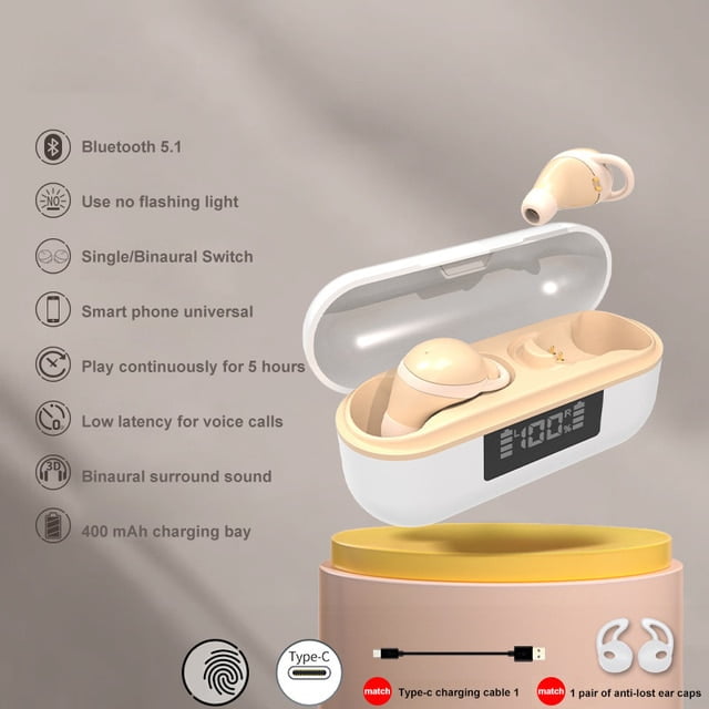Invisible Earphones Bluetooth 5.2 Wireless Sleeping Earbuds Hidden ...