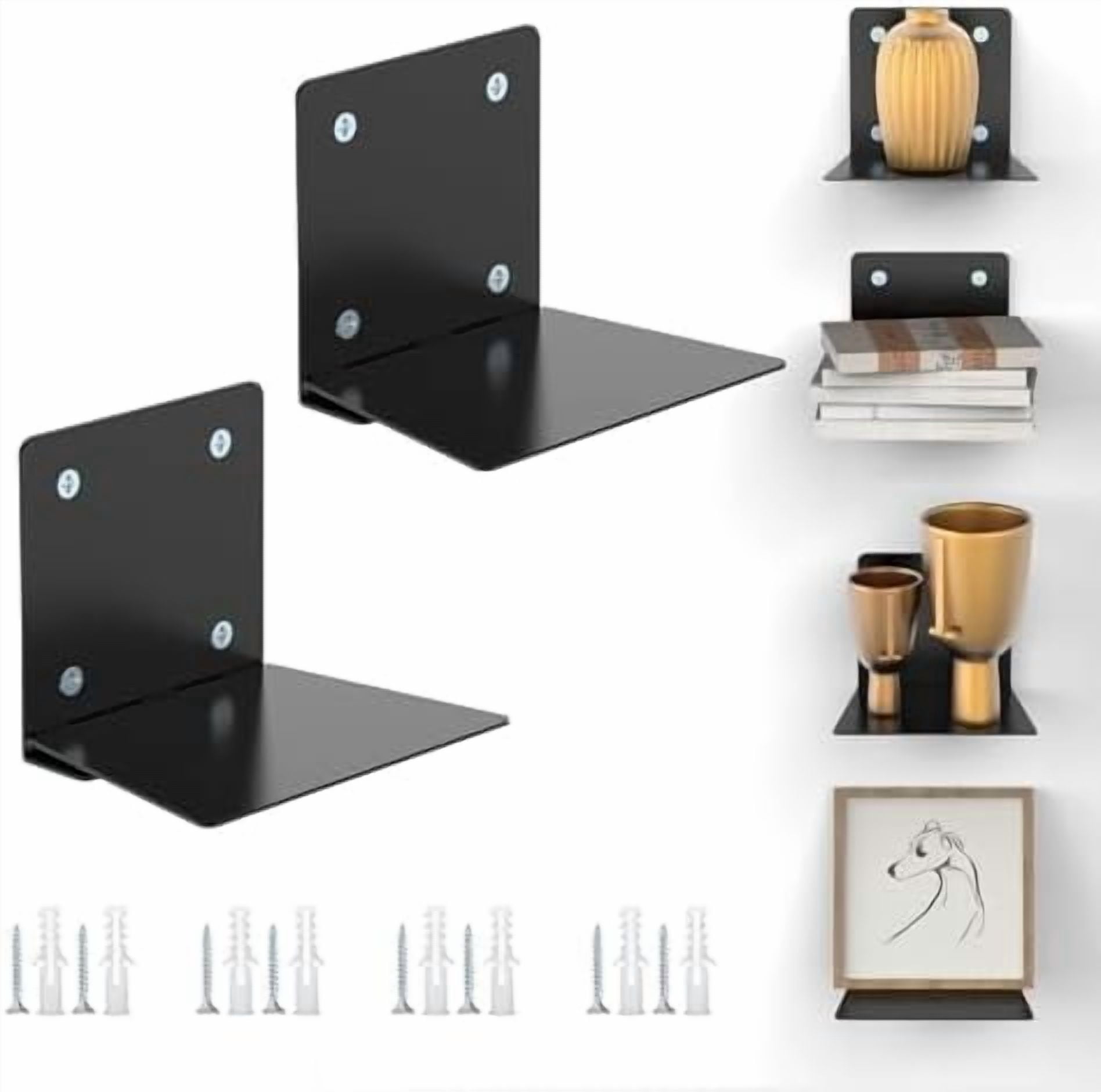 Invisible Floating Bookshelf, Heavy-Duty Hanging Bookshelves, Steel ...