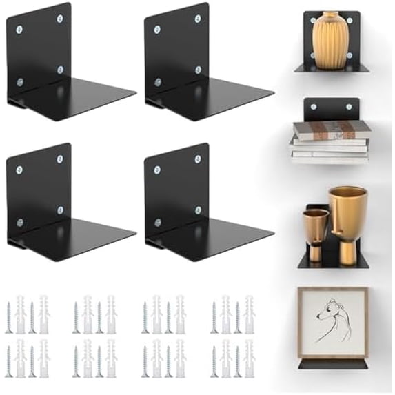 Invisible Floating Bookshelf, Heavy-Duty Hanging Bookshelves, Steel ...