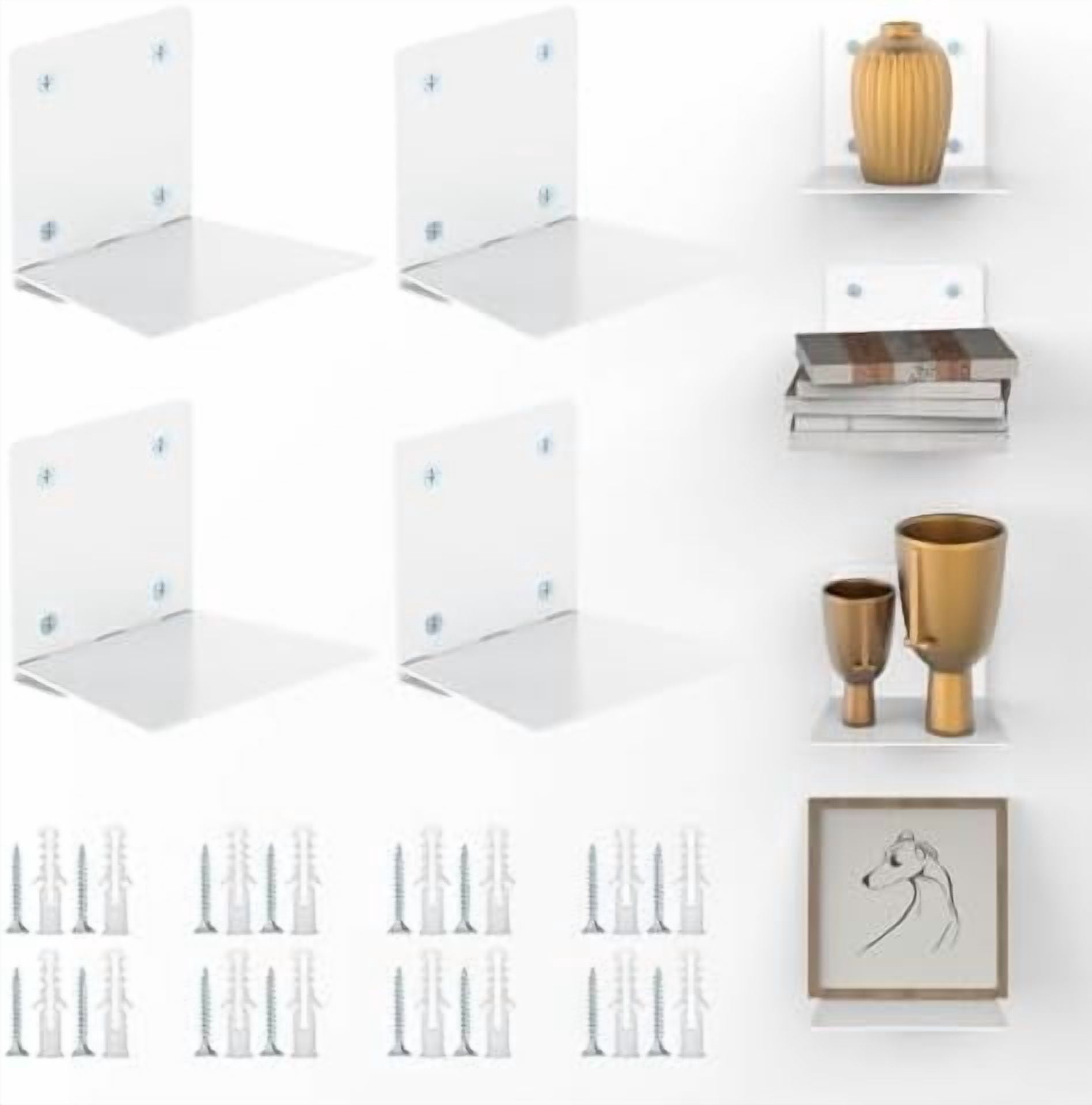 Invisible Floating Bookshelf, Heavy-Duty Hanging Bookshelves, Steel ...