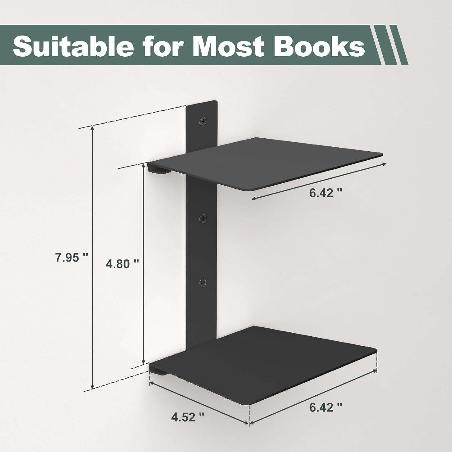 Invisible Floating Bookshelves for Wall, 6 Tier Vertical Spine Book ...