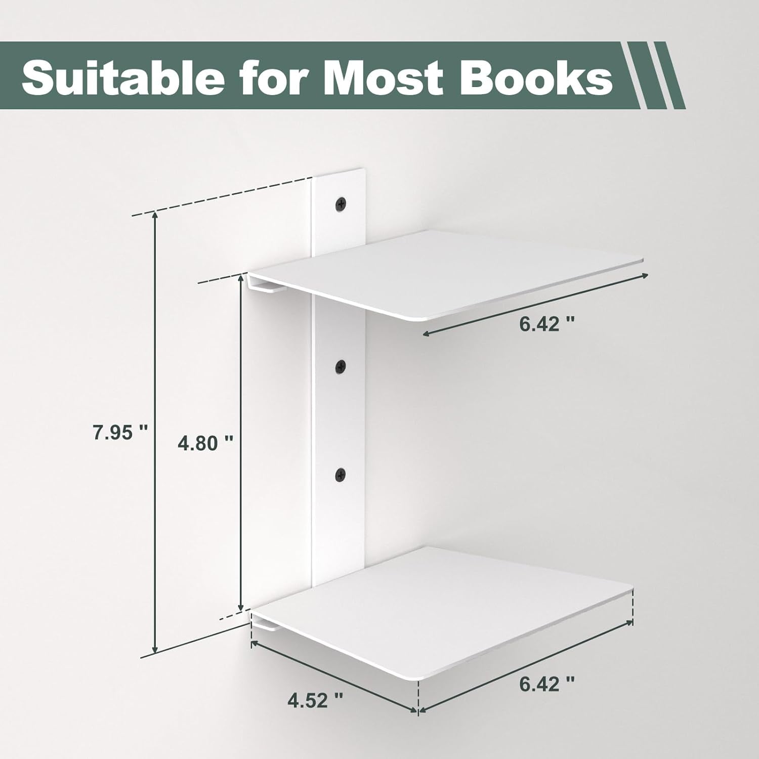 Invisible Floating Bookshelves for Wall, 8 Tier Vertical Spine Book ...