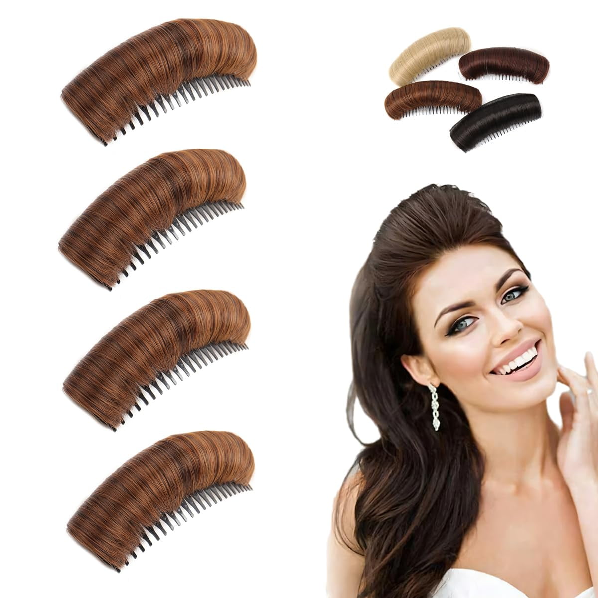 Invisible Fluffy Hair Pad Blonde & Black, Volume Fluffy Princess ...