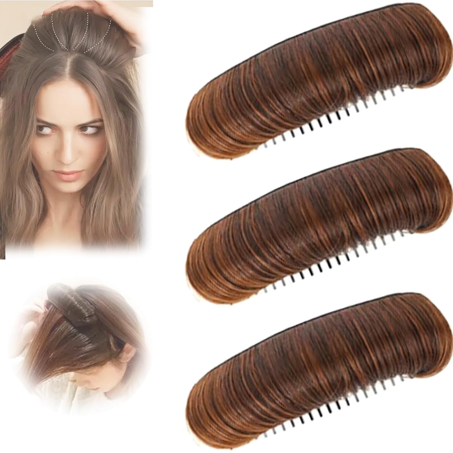 Invisible Fluffy Hair Pad, Natural Hair Bump Clip for Volume, Hair Bun ...