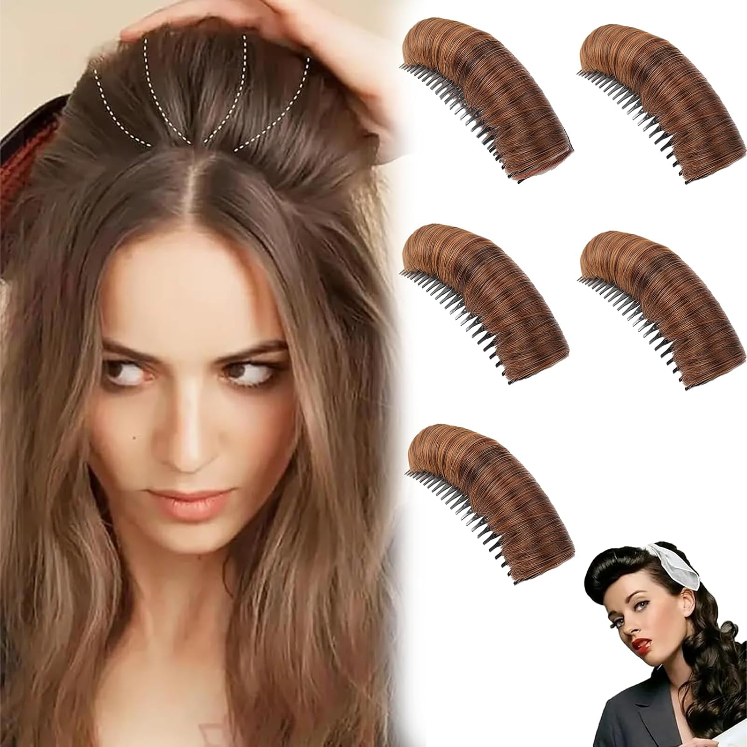 Invisible Fluffy Hair Pad, Natural Hair Bump Clip for Volume, DIY ...