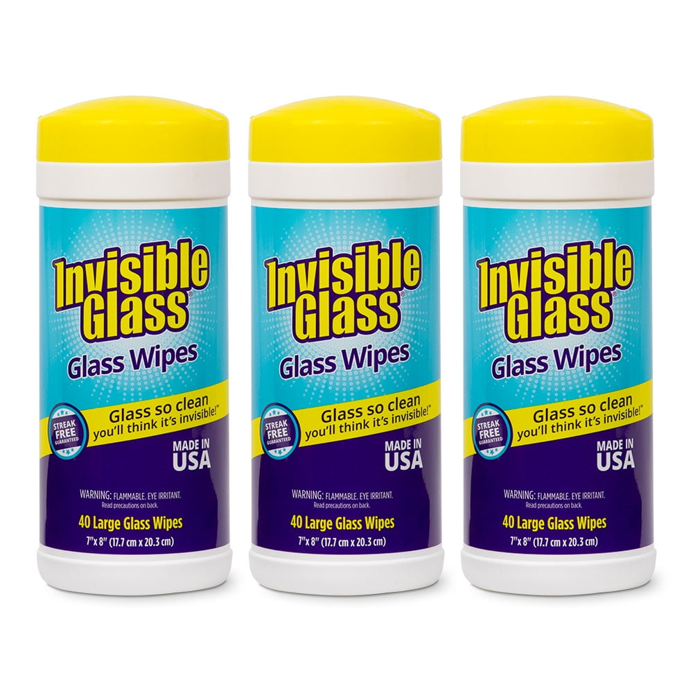 Invisible Glass 90160-3PK 40-Count Lint-Free Glass Cleaning Wipes ...