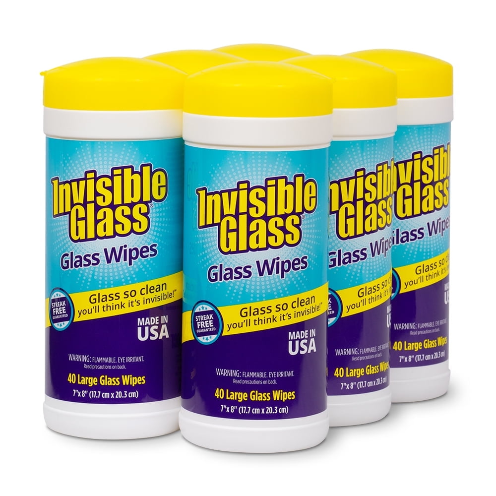 Invisible Glass 90160-6PK 40-Count Lint-Free Glass Cleaning Wipes ...