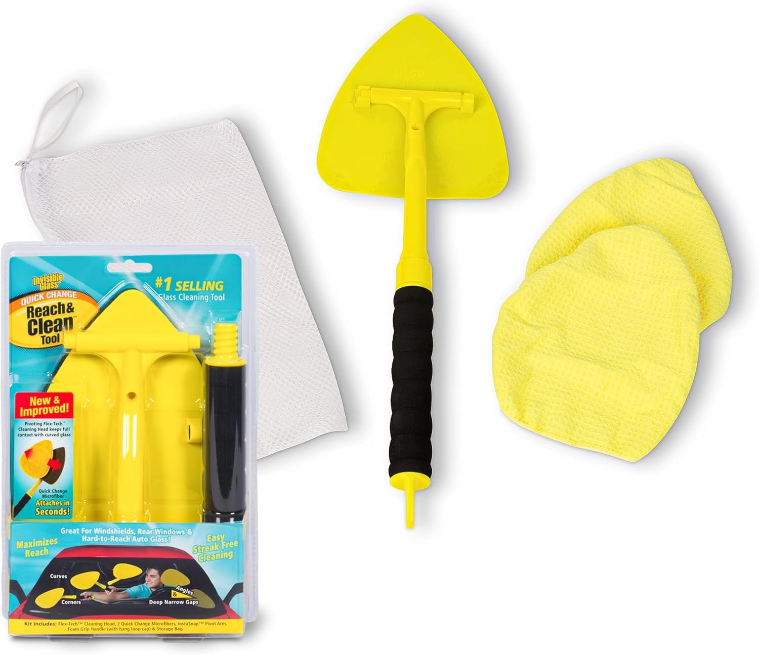 Invisible Glass Reach and Clean Glass Windshield Cleaner Tool Kit with ...