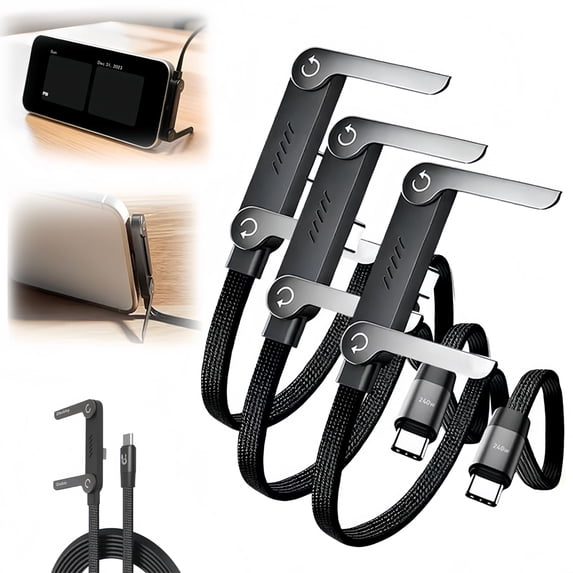 Invisible Holder Charger Cable with Stand, 2026 Upgrade 240W Super Fast ...