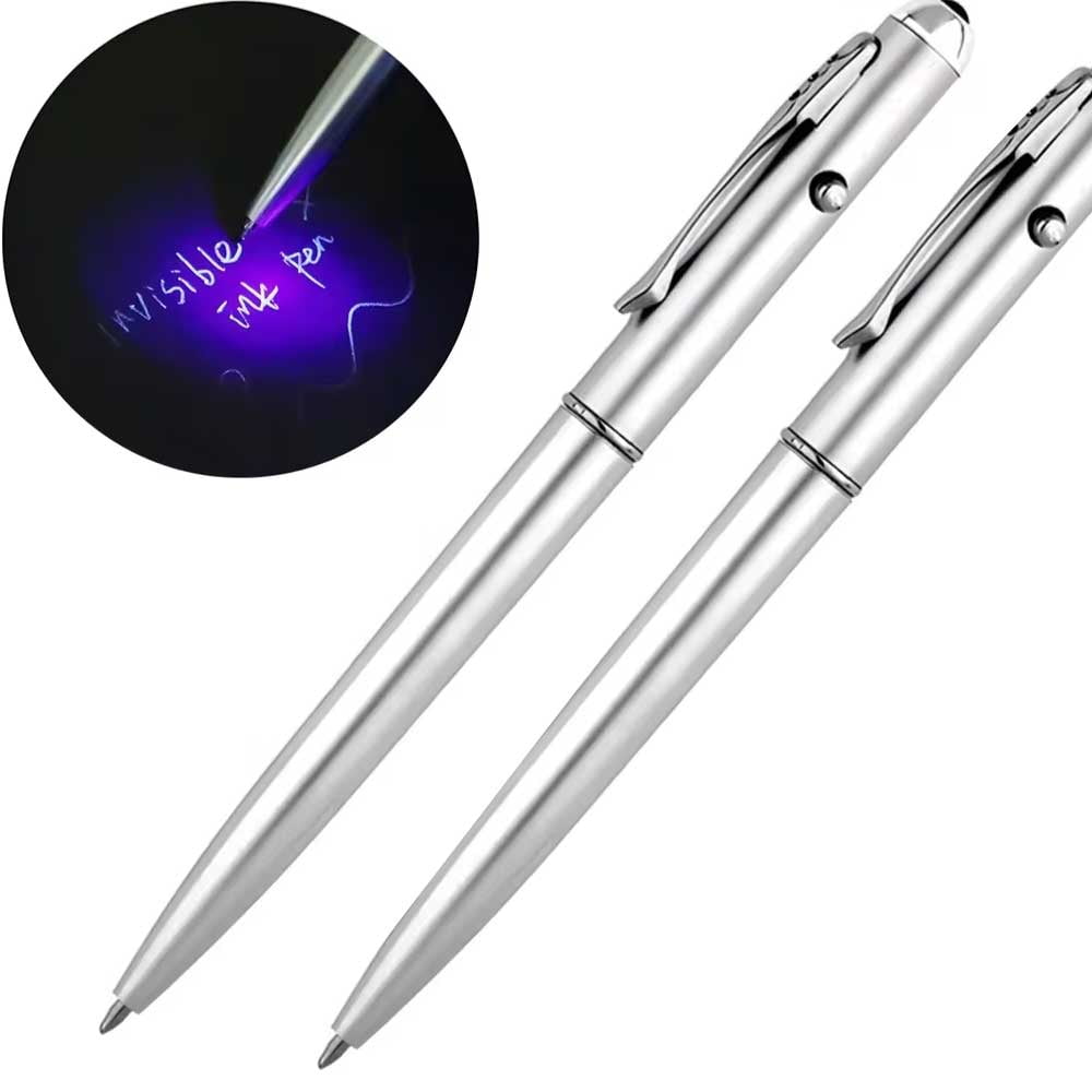 Invisible Ink Pen - UV Light Activated Ballpoint Pen for Writing Secret Messages, Anti ...