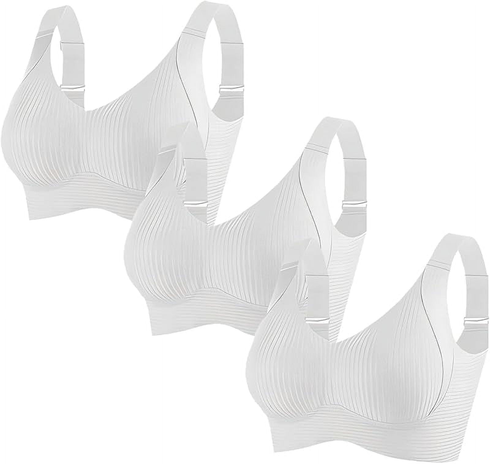 Invisible Lift Bra, Women's Solid Color Four Rows Adjustable Wireless ...