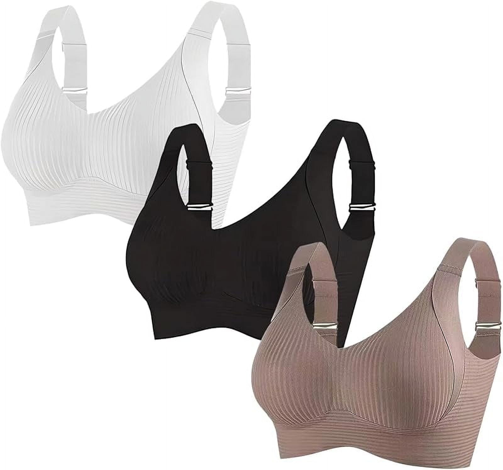 Invisible Lift Bra, Women's Solid Color Four Rows Adjustable Wireless ...