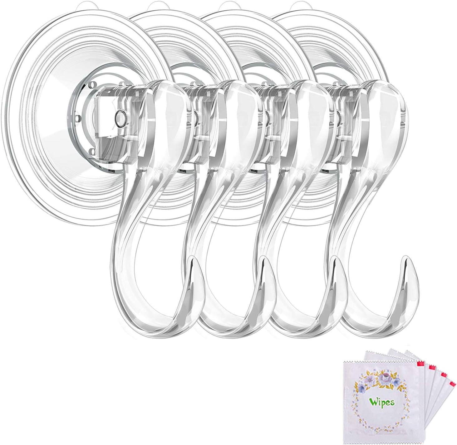 Invisible Look Suction Cup Hooks, Clear Plastic Robust Construction ...