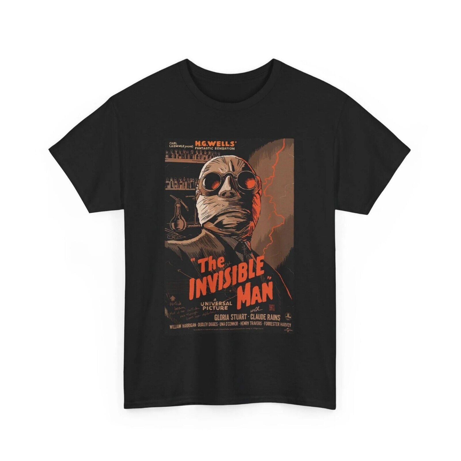 Invisible Man Classic Movie Poster Tee, Vintage Film T-Shirt, Horror ...