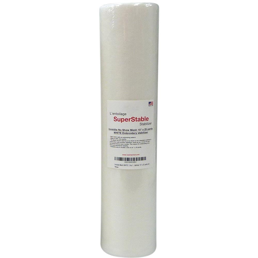 Invisible Mesh Stabilizer White 1.5 oz 15 inch x 25 Yard Roll ...