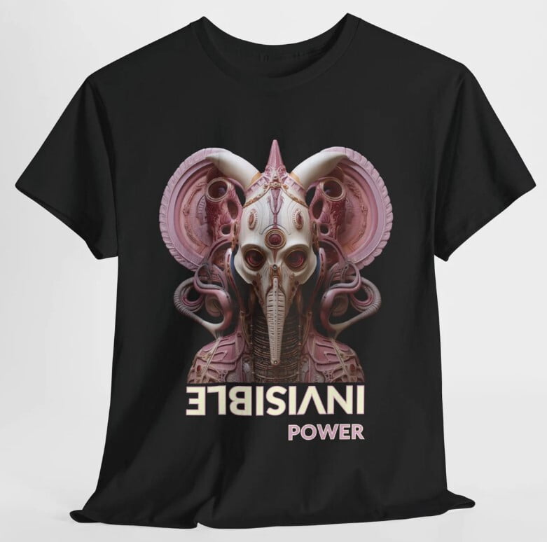 Invisible Power Unisex Retro Tee - Futuristic AI Print - Unique Gift ...
