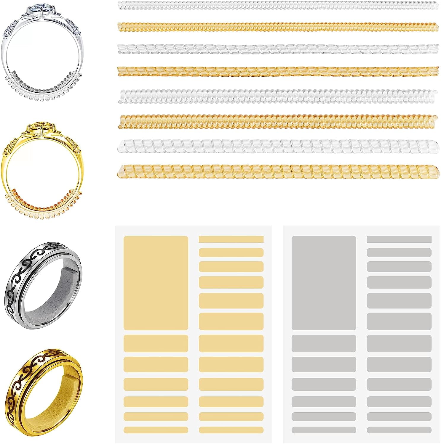 Invisible Ring Size Adjuster for Loose Rings, Spiral Ring Tightener ...