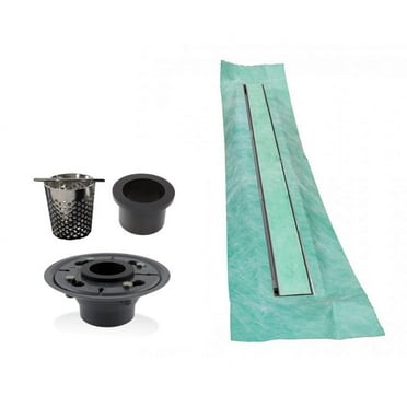 Side Outlet 36 Inch Linear Shower Drain with ABS Drain Base Flange and ...