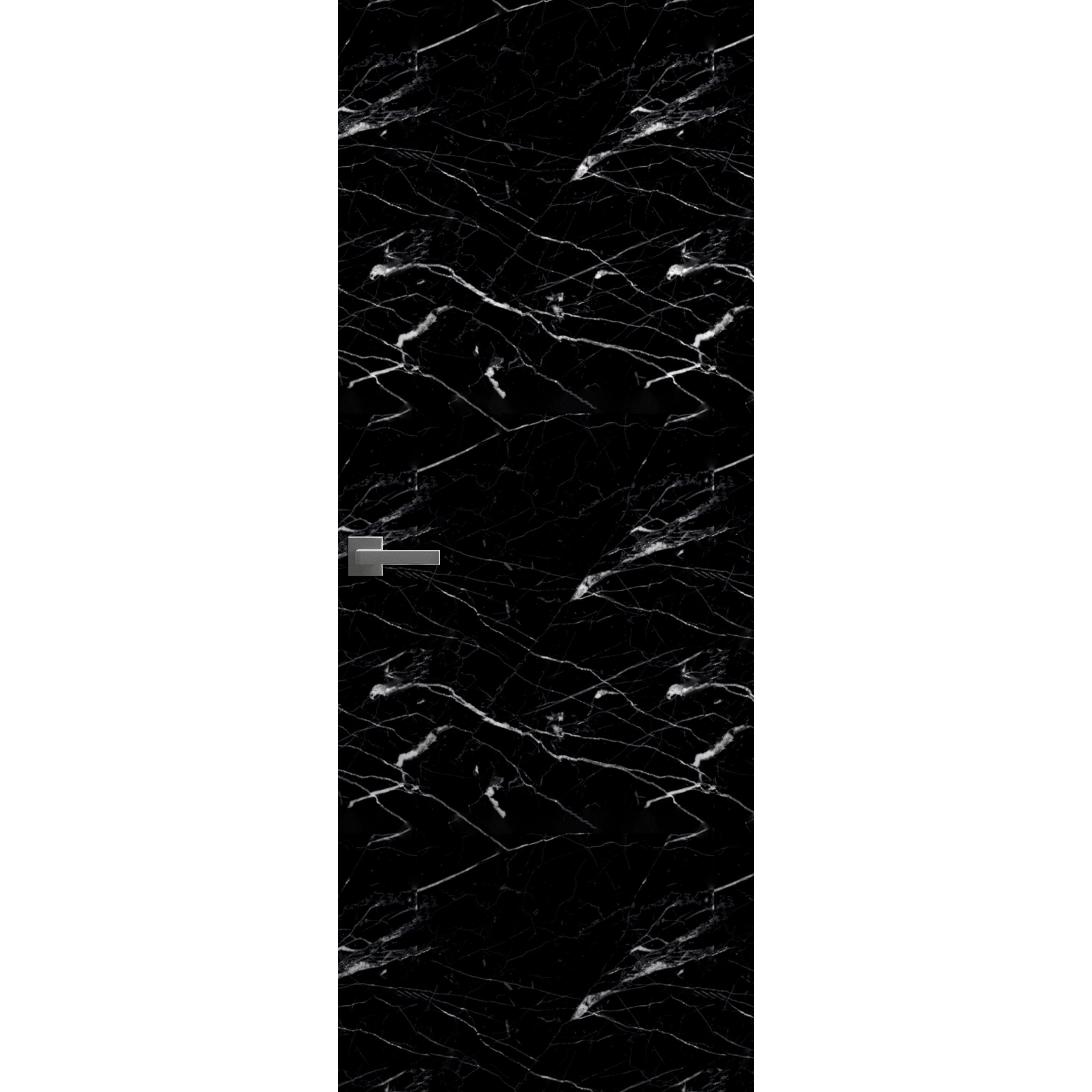 Invisible Solid Hidden Door with Handle | Planum 0010 Nero Marquina ...