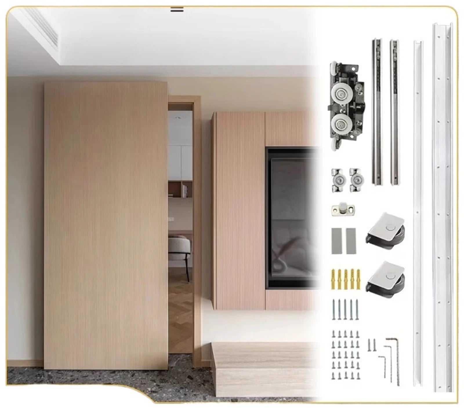 Invisible Track Hardware Sliding Door Bidirectional Buffer Damping ...