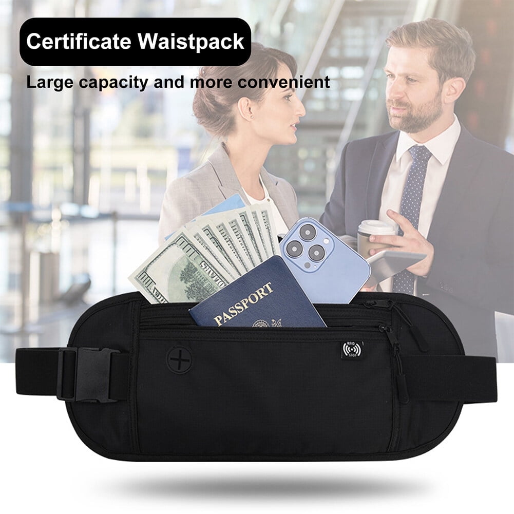 Invisible Travel Waist Pack Pouch for Passport Money Belt Bag Hidden ...