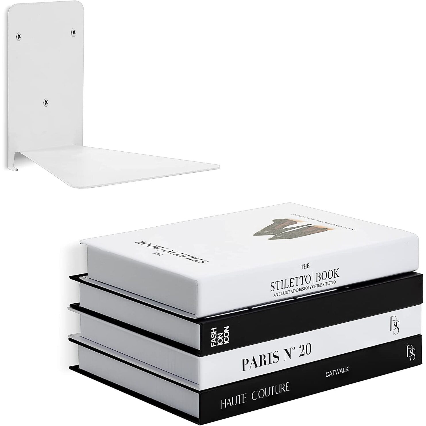 Invisible Wall Mounted Floating Bookshelves - 2-Pack White - Walmart.com