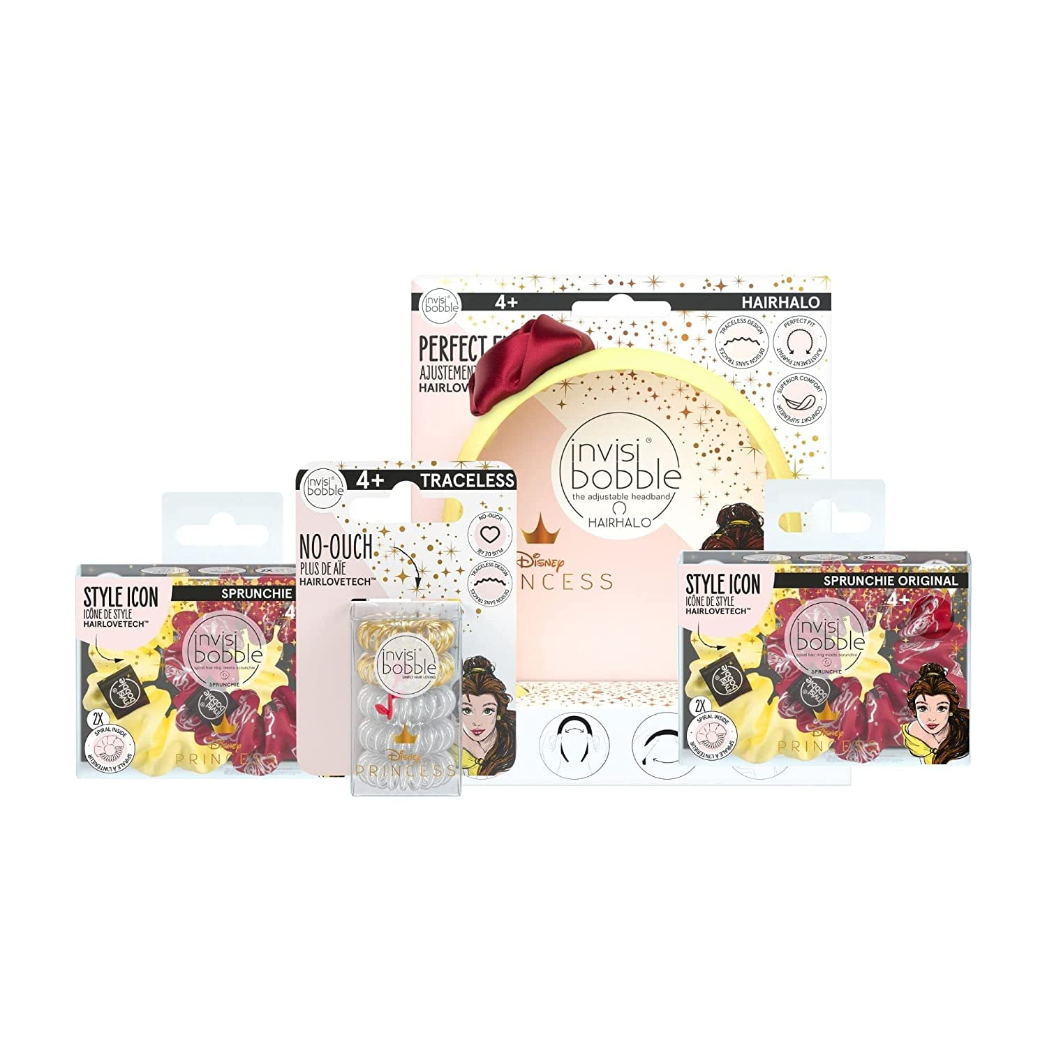 Invisibobble Disney Princess Belle 10-Piece Hair Set - HairHalo ...