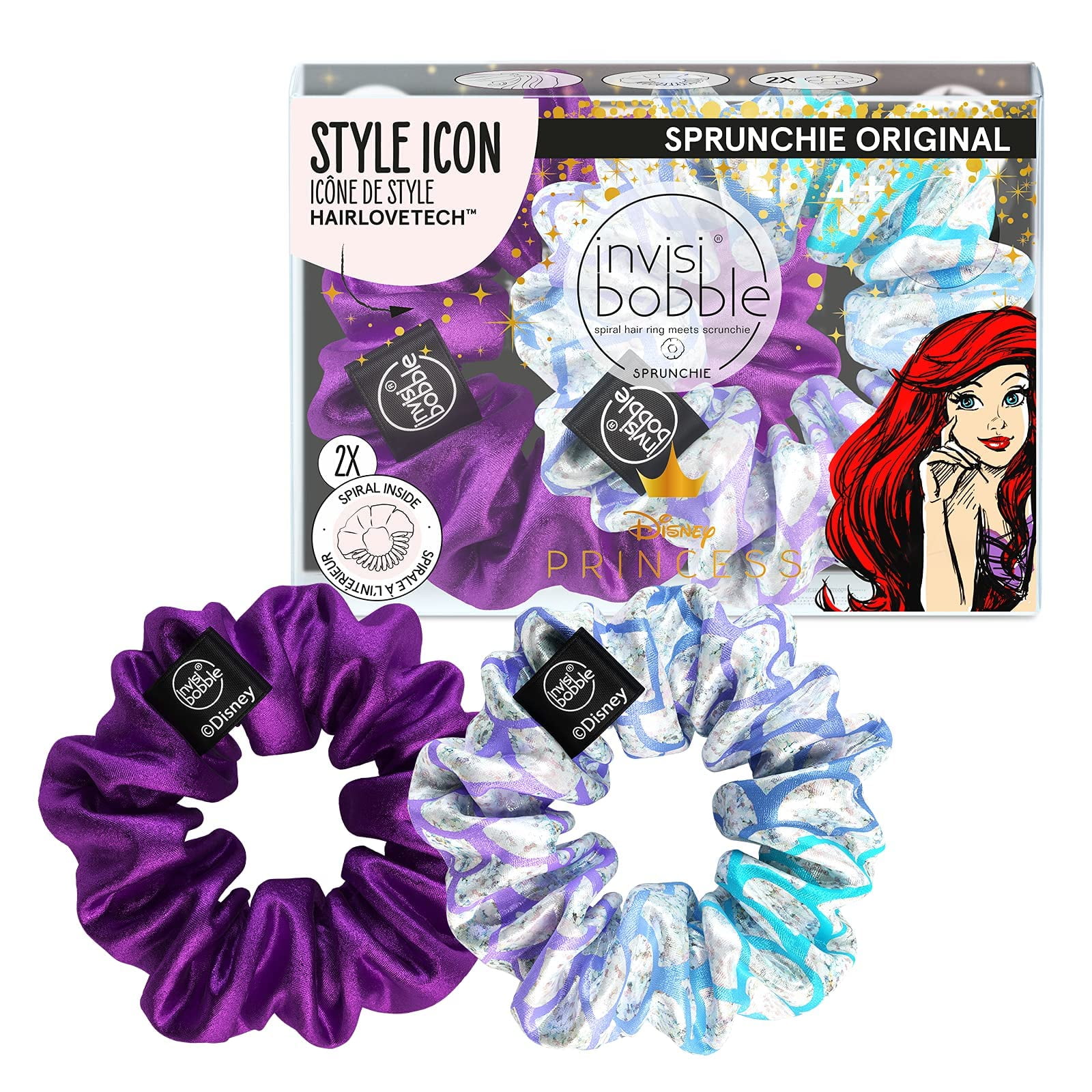 Invisibobble SPRUNCHIE MultiPack 2pc Disney Princess Ariel - Walmart.com