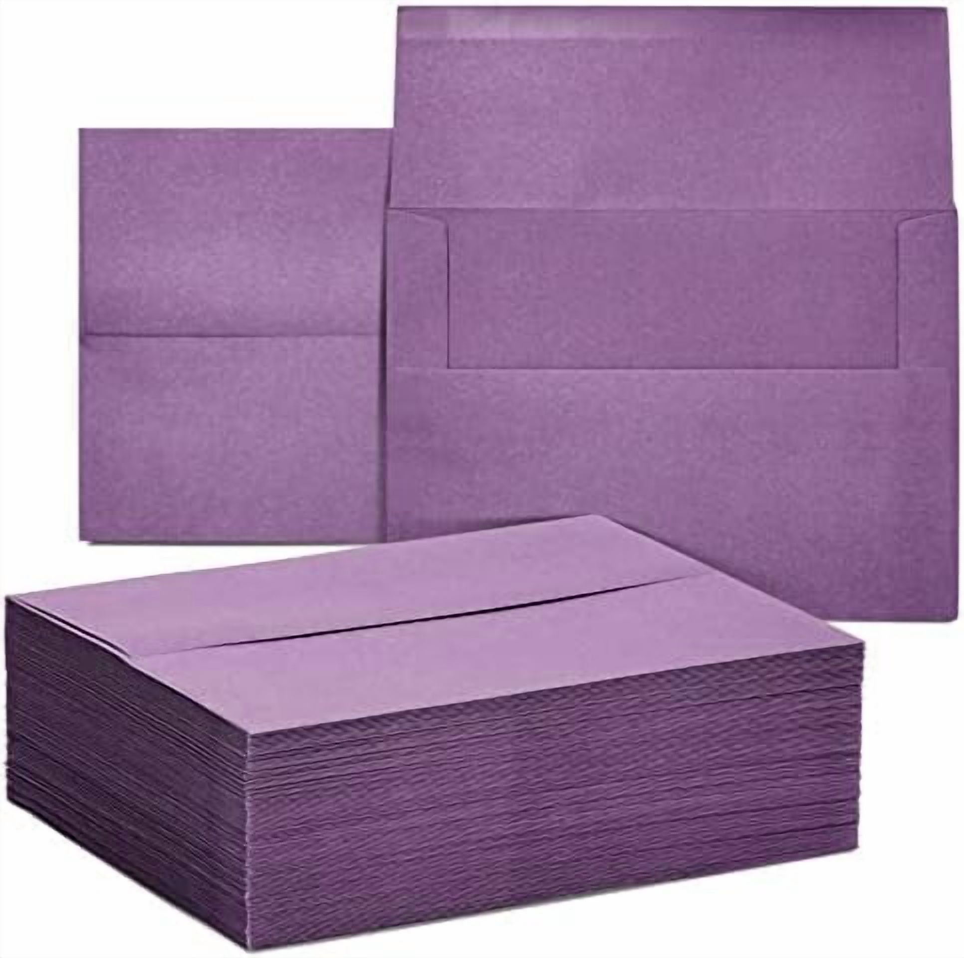 Invitation Envelopes - A7 7 x 5 in, Purple, 100 Pack, Square Flap ...