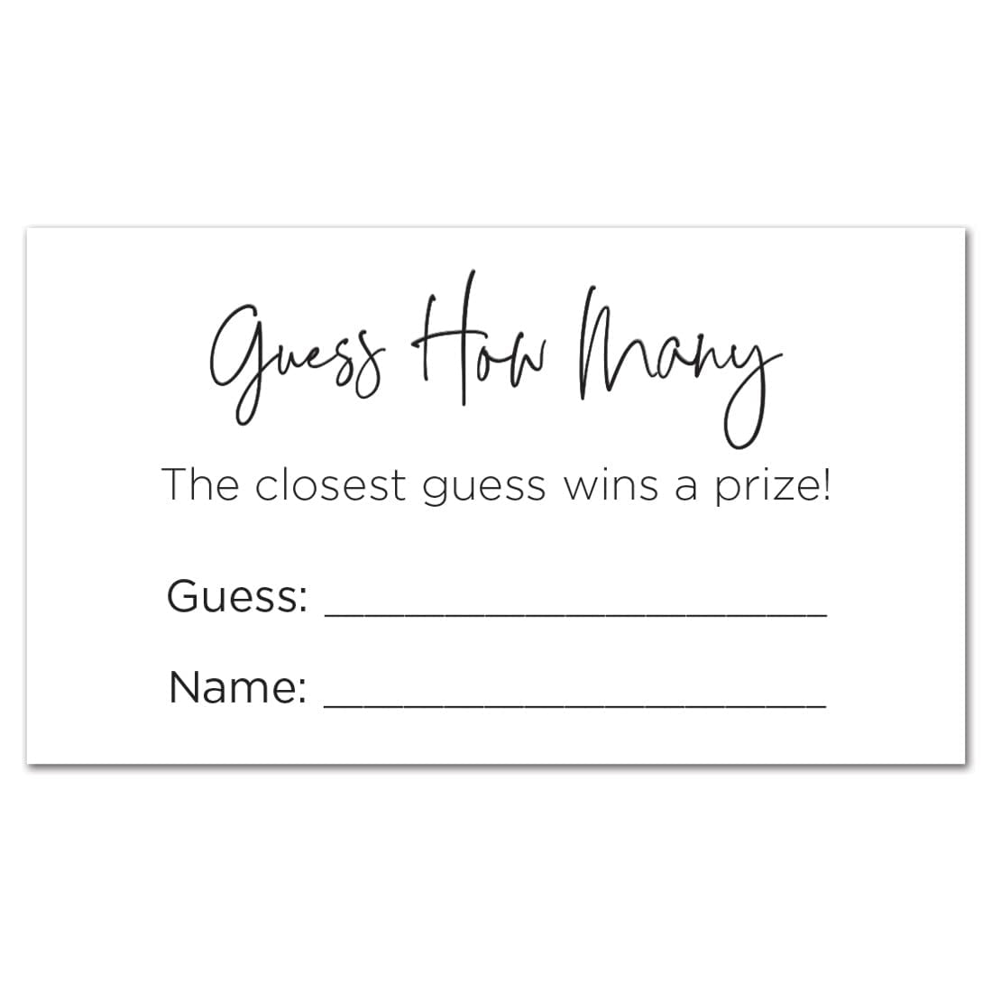 InvitationHouse Guess How Many SSF20 Game Cards - 48 Cards (Minimalist ...