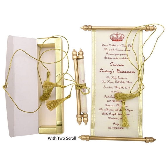 Invitations Scroll Roll Card Princess Sweet 16th Birthday Scroll ...