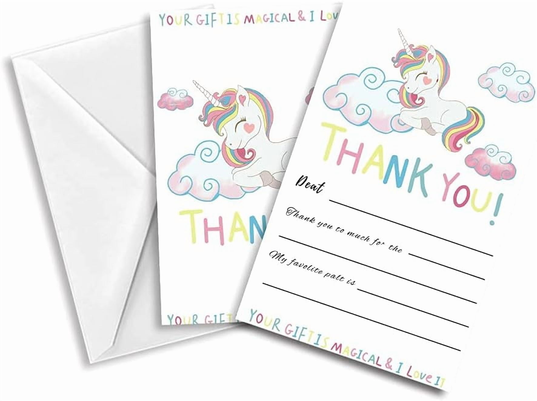 Invitations with Envelopes 30 Sheet Fill-in Cloud Unicorn Theme Invites ...