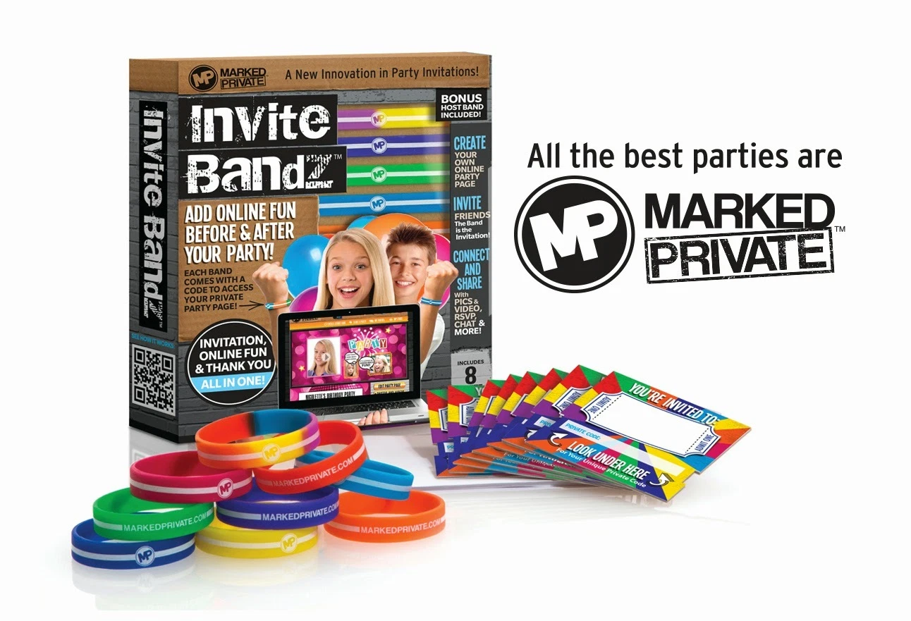 Invite Bandz Party For 8 Invitation Package Teenage Birthday Sweet 16 ...