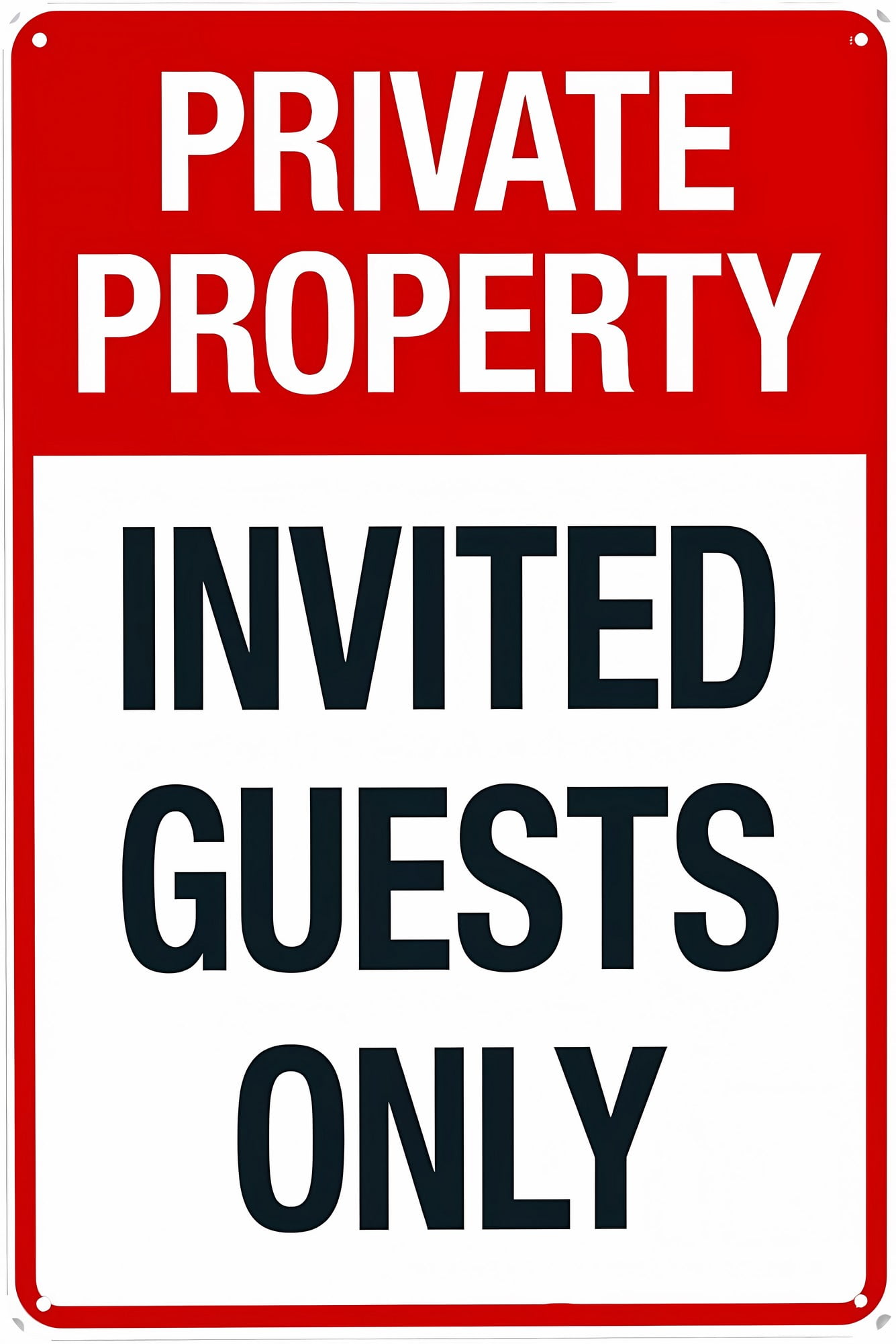 Invited Guests Only Sign Property - 8"x12" Tin Metal Warning Sign ...