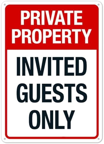 Invited Guests Only Sign Property Safety Signs Metal Tin Sign 8x12 Inch ...