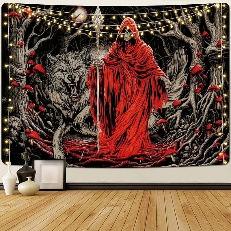 Invoibler Skull Tapestry Trippy Skeleton Tapestries Aesthetic Goth ...