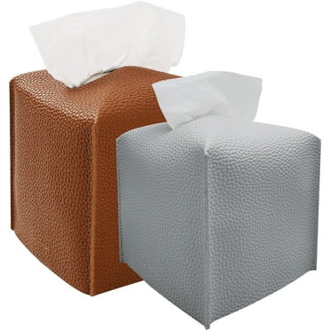 Colorful Warm Flowers Pattern 5.7in Leather Tissue Box Cover Square PVC ...