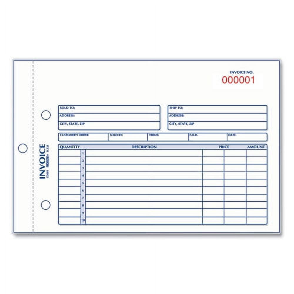 Invoice Book, Two-Part Carbonless, 5.5 X 7.88, 1/page, 50 Forms ...
