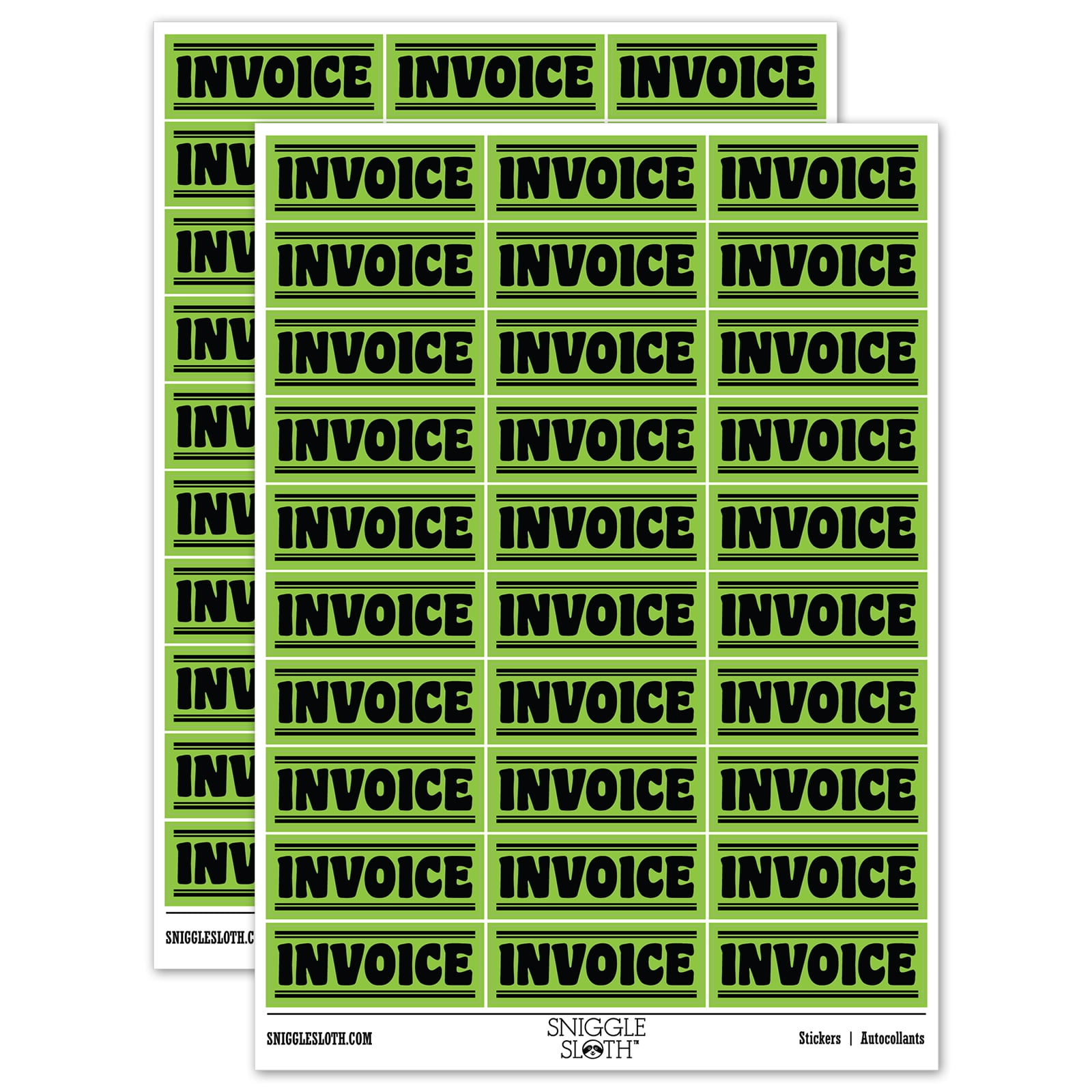 Invoice Border Top Bottom Sticker Set - Light Green - Gloss Finish - 1. ...