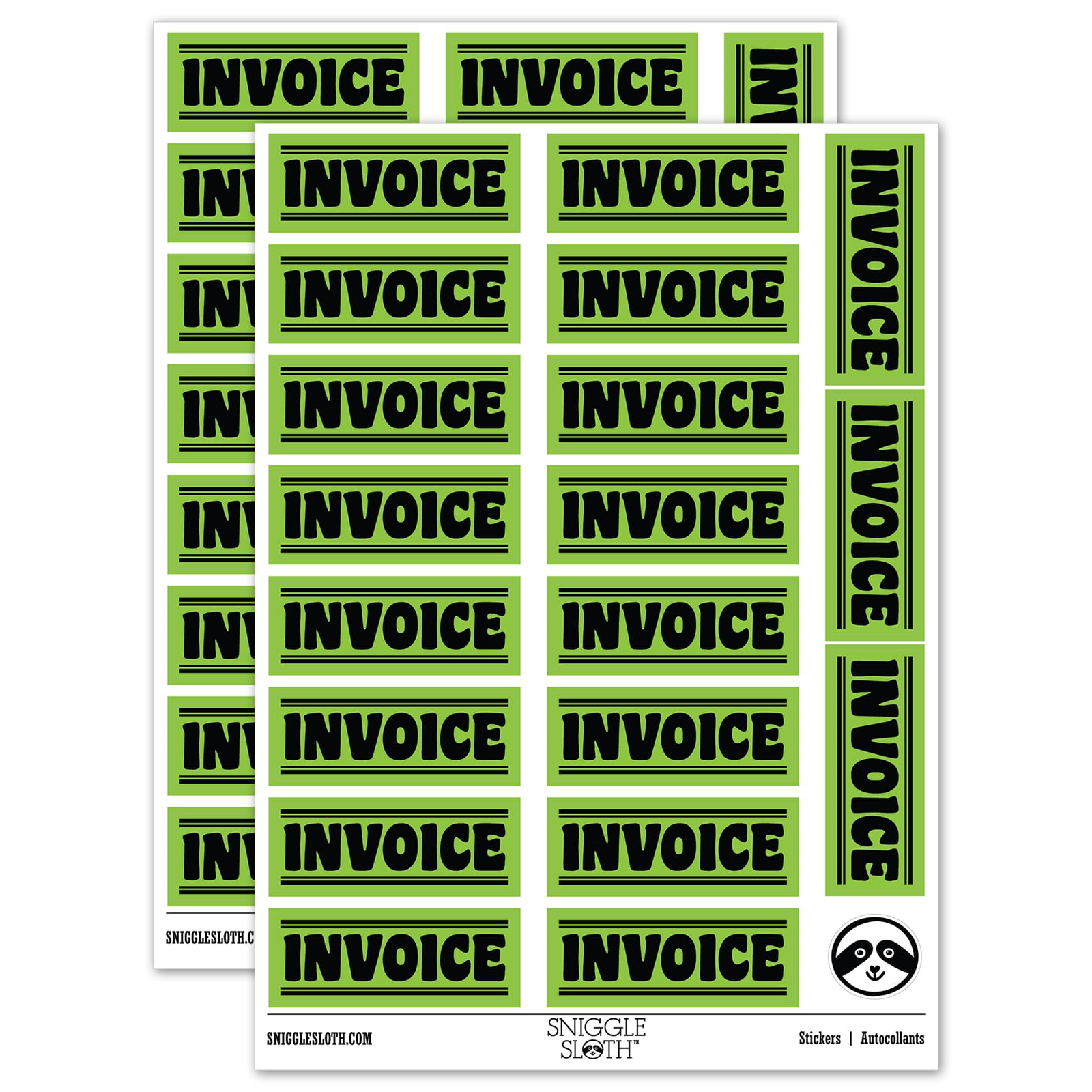 Invoice Border Top Bottom Sticker Set - Light Green - Matte Finish - 2. ...